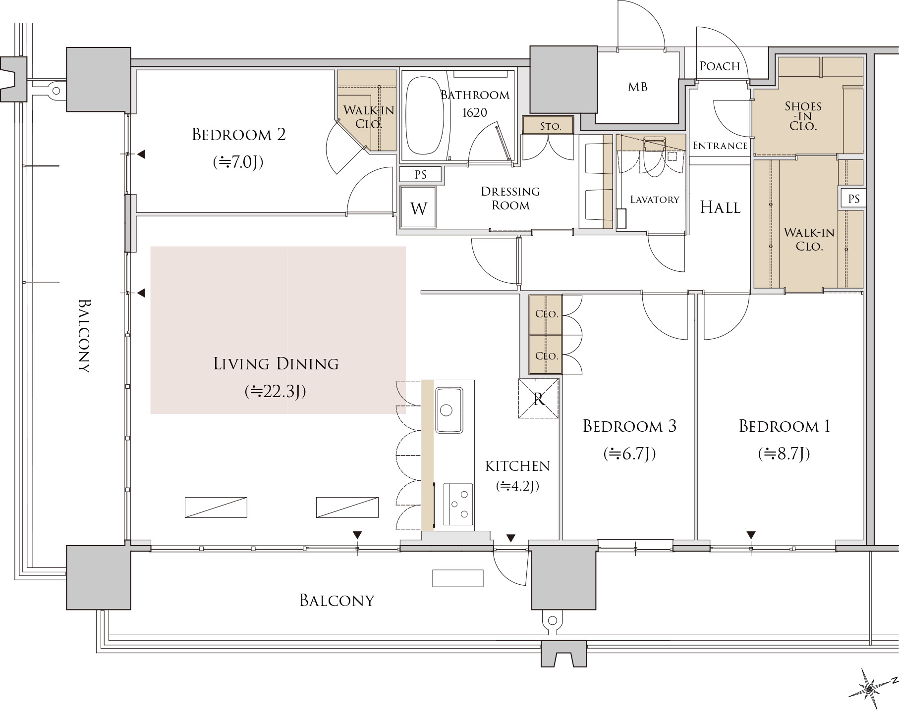 PLAN E-Ctype｜「公式」MJR熊本ゲートタワー ｜ 新築・分譲マンション ｜ 熊本県熊本市 ｜ JR九州のマンションMJR