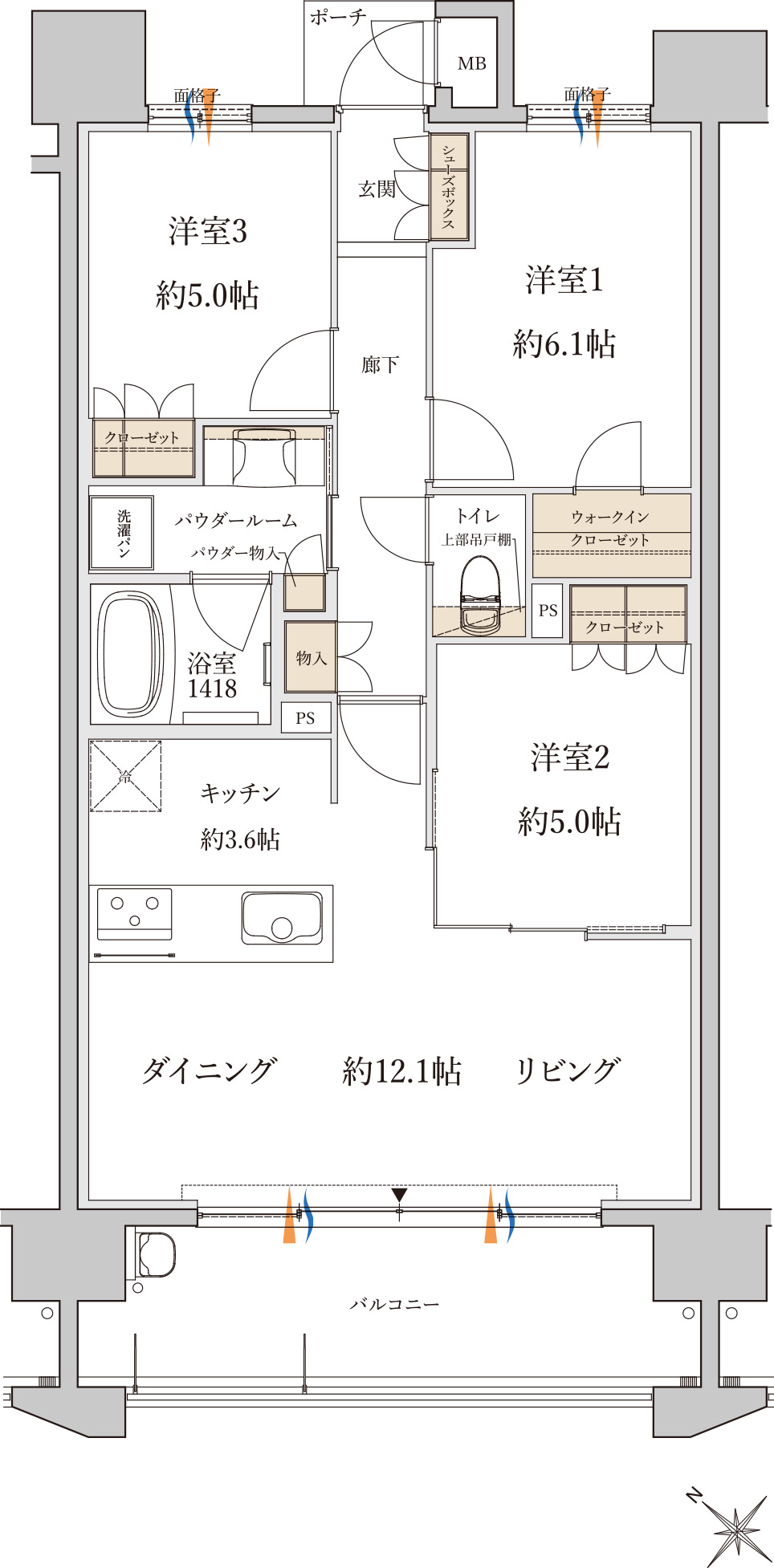 間取り＜Btype＞ ｜ 「公式」MJR白木原 ｜ 新築・分譲マンション ｜ 福岡県大野城市｜ JR九州のマンションMJR